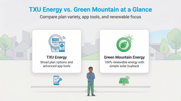 TXU Energy vs. Green Mountain Energy: Comparing Rates, Solar, and Green ...